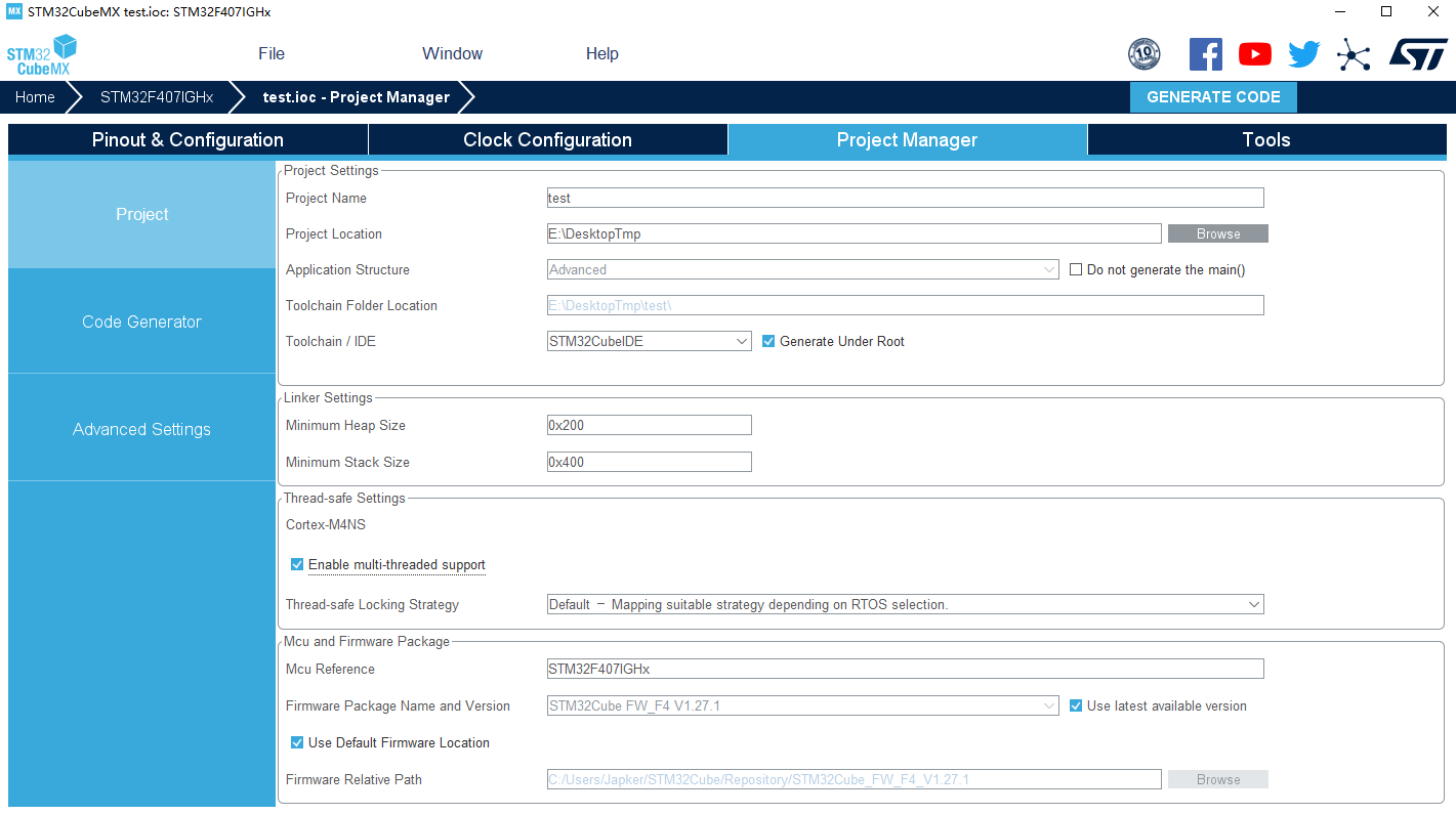 CubeMX + VS Code + Ozone 配置 STM32 开发环境 - Hello World 技术知识库